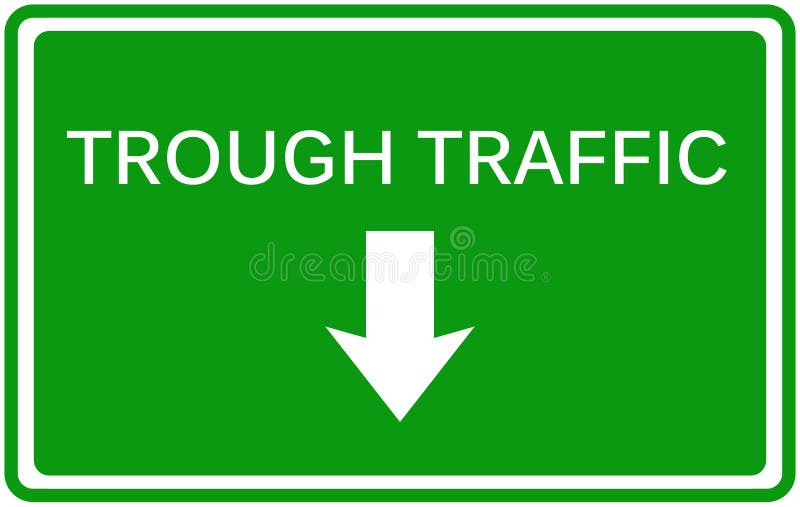 Trough Traffic Sign of Car for Warn Symbol Car Straight Away in Vector ...