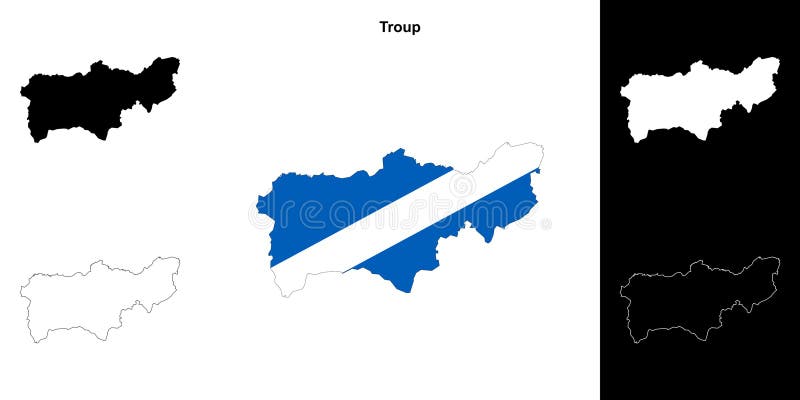 Troup outline map stock vector. Illustration of clipart - 379277900