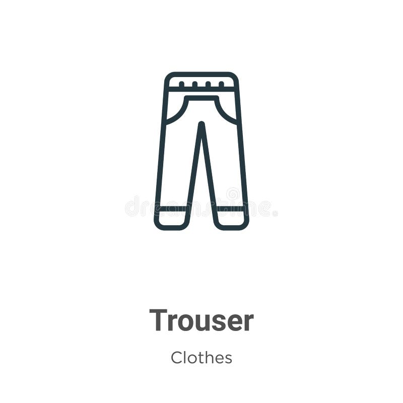 Trouser Outline Vector Icon. Thin Line Black Trouser Icon, Flat Vector ...