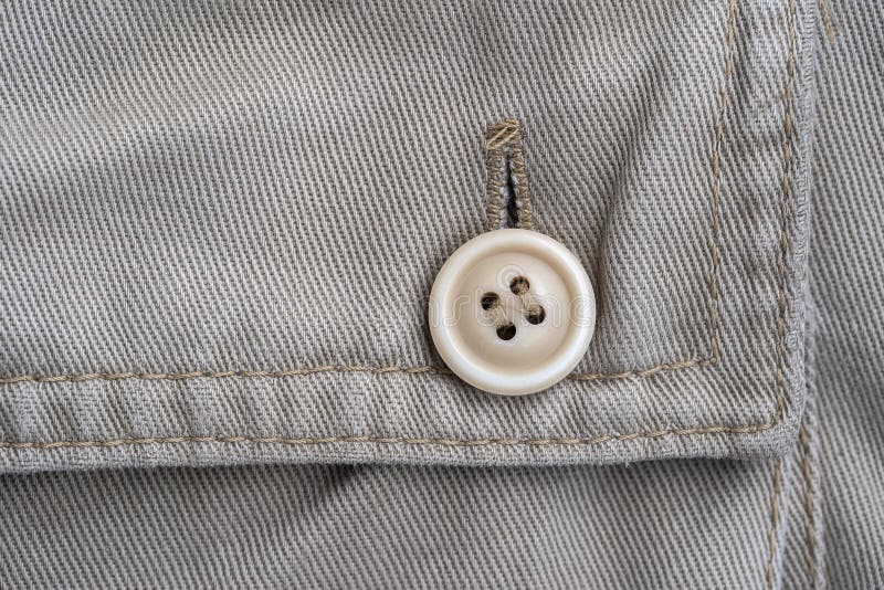Trouser Pocket with Button, Closeup. Backside View with Buttoned ...
