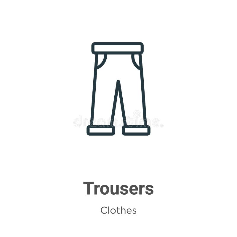 Outline Trousers Vector Icon. Isolated Black Simple Line Element ...