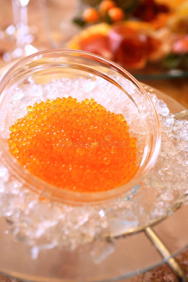 Trout caviar on ice stock image. Image of fish, eggs, caviar - 7663517
