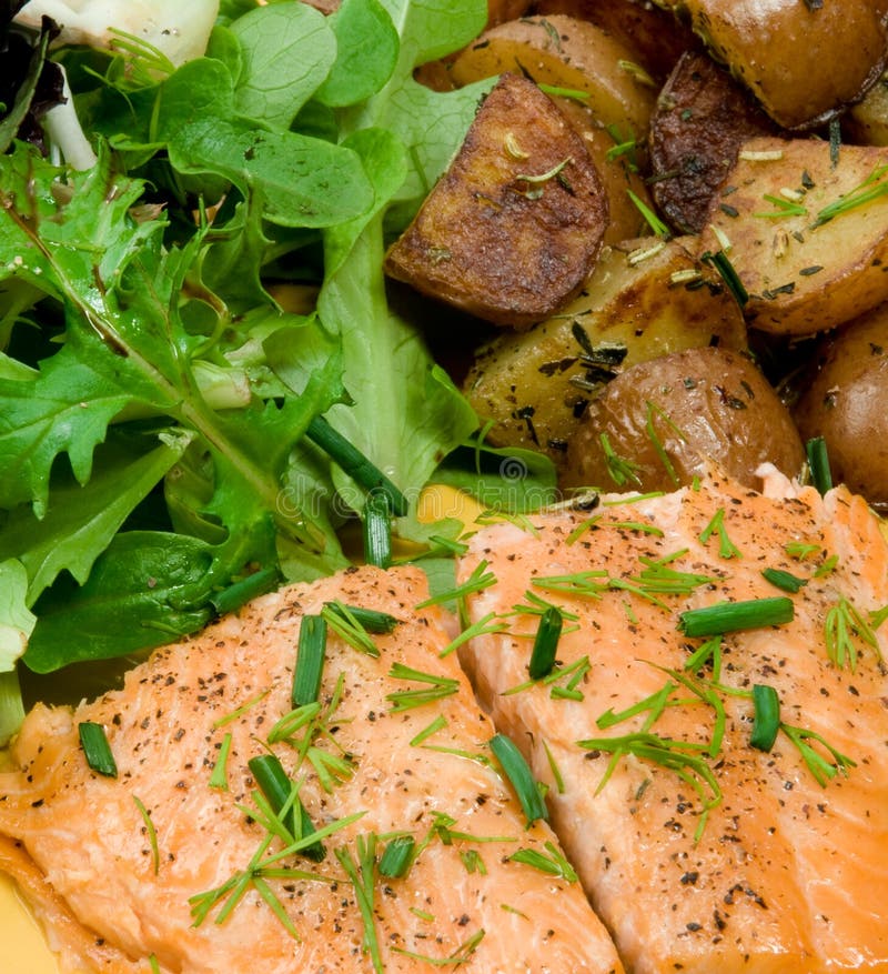 Trout Dinner stock image. Image of healthy, fresh, herb - 6873297
