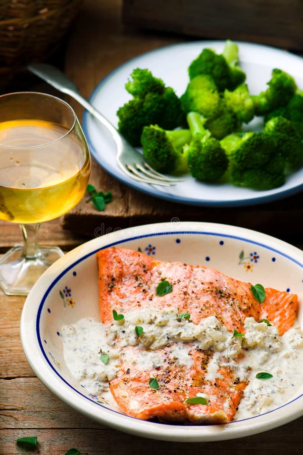 Trout Fillet Stewed with Sauce . Stock Image - Image of cooked, seafood ...