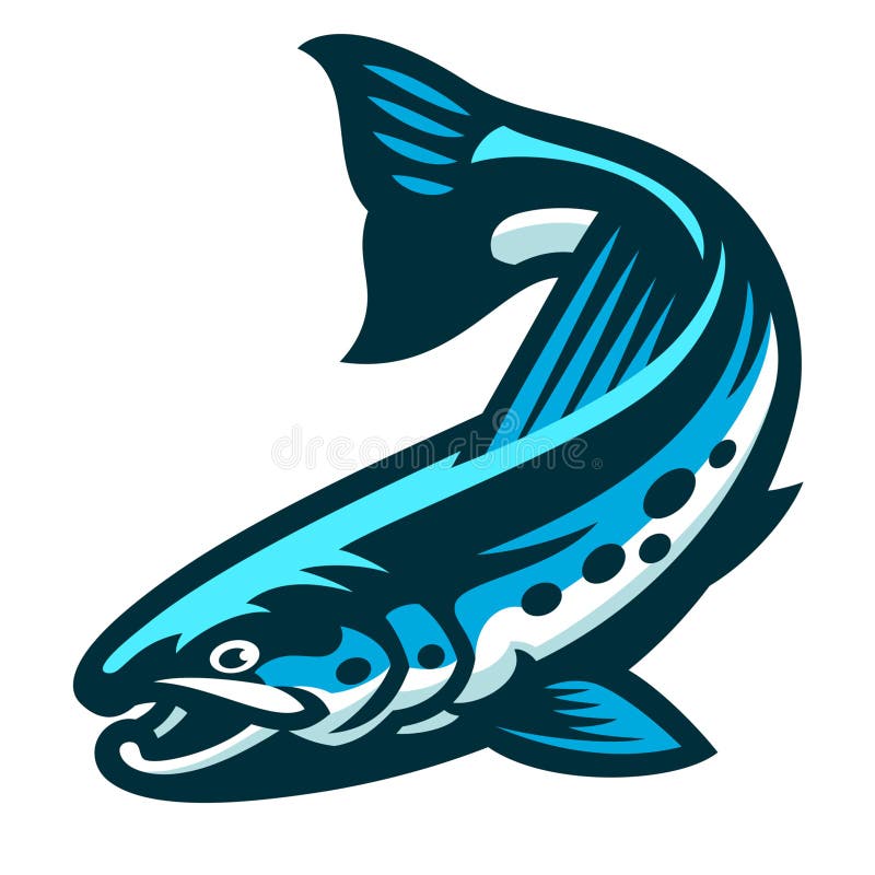Trout Fish Logo Mascot Design Stock Vector - Illustration of fish, lake ...