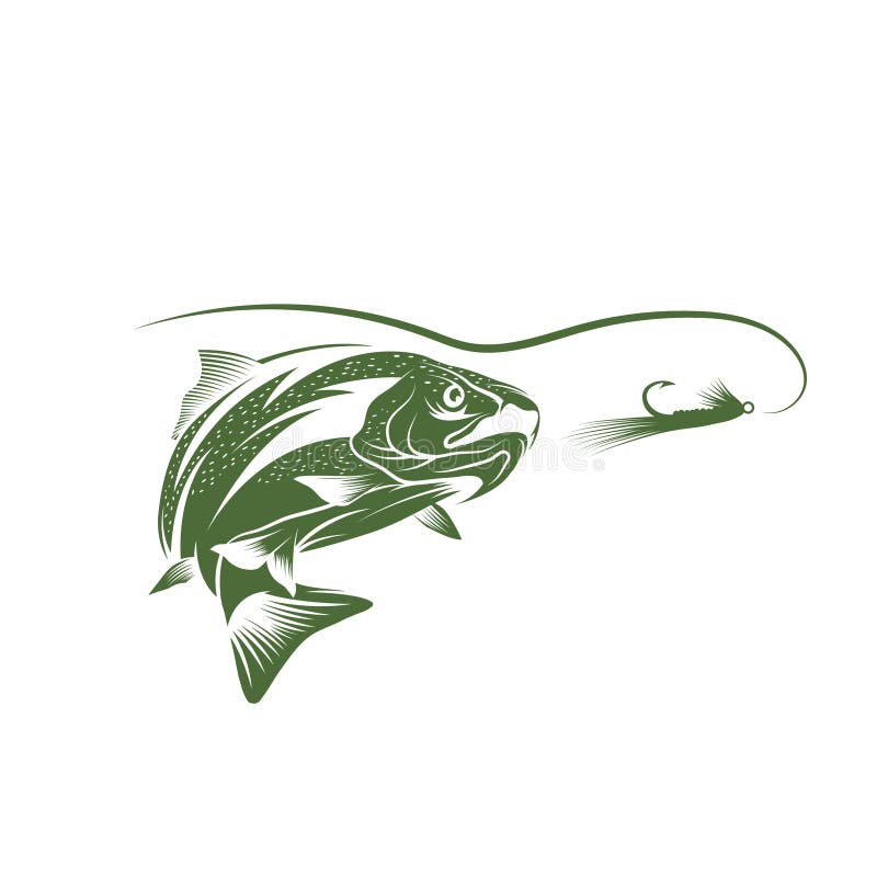 Trout Fish and Lure Vector Design Stock Vector - Illustration of ...