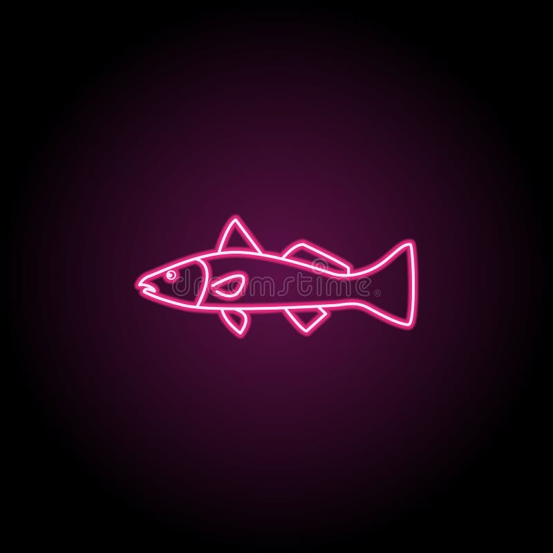 Trout Neon Icon. Simple Thin Line, Outline Vector of Fish Icons for Ui ...