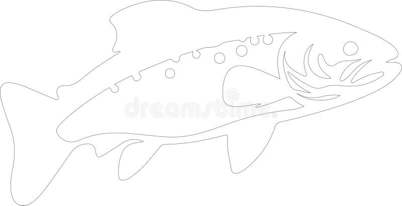 Trout Outline Silhouette Generative Ai Stock Vector - Illustration of ...