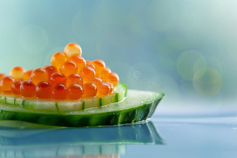 Trout Roe on Cucumber Slice Stock Illustration - Illustration of visual ...