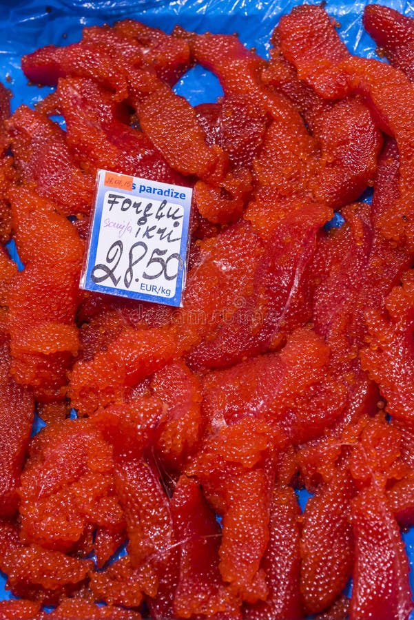 Trout roe in retail fridge editorial photo. Image of fish - 73898221