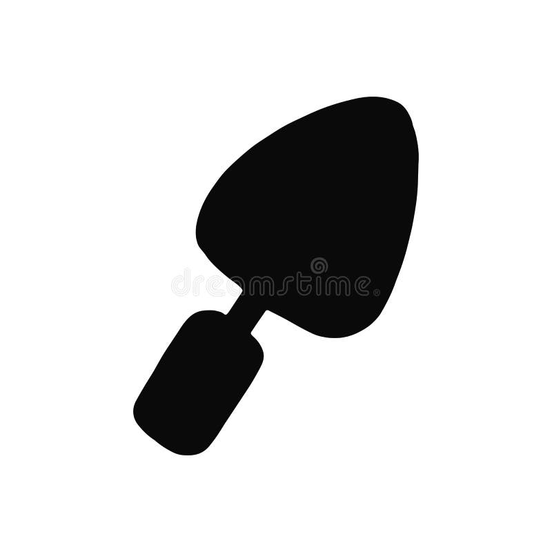 Trowel Construction Tool Silhouette Vector Icon. Isolated Object Stock ... Trowel Construction Tool Silhouette Vector Icon. Isolated Object Stock ...