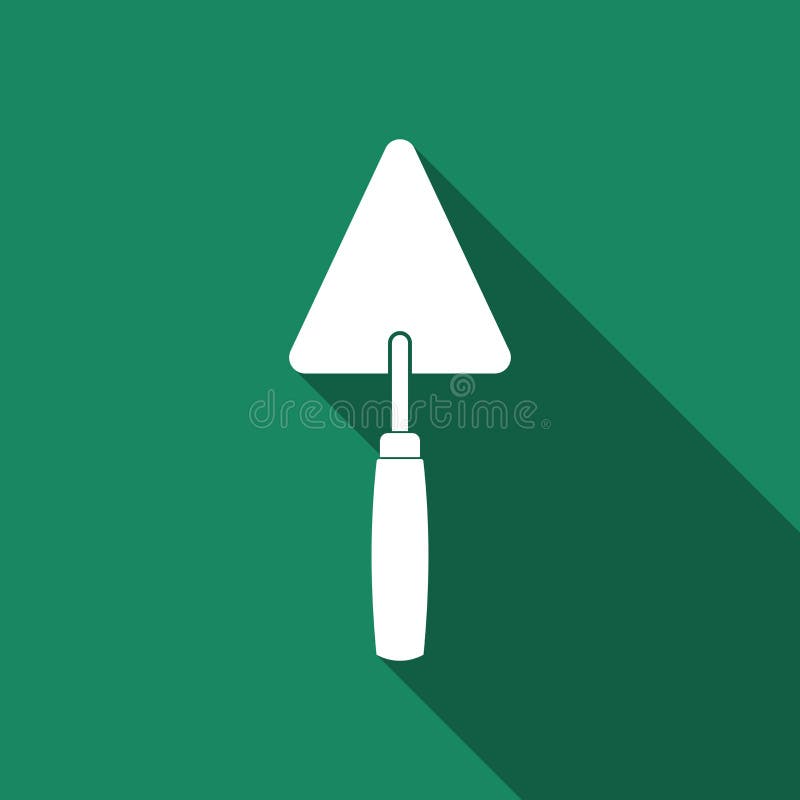 Trowel Icon Isolated with Long Shadow Stock Vector - Illustration of ...