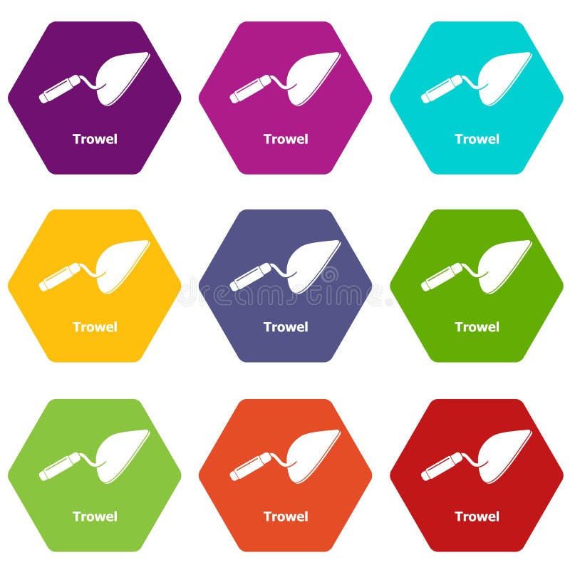 Trowel icons set 9 vector stock vector. Illustration of blossom - 117151330
