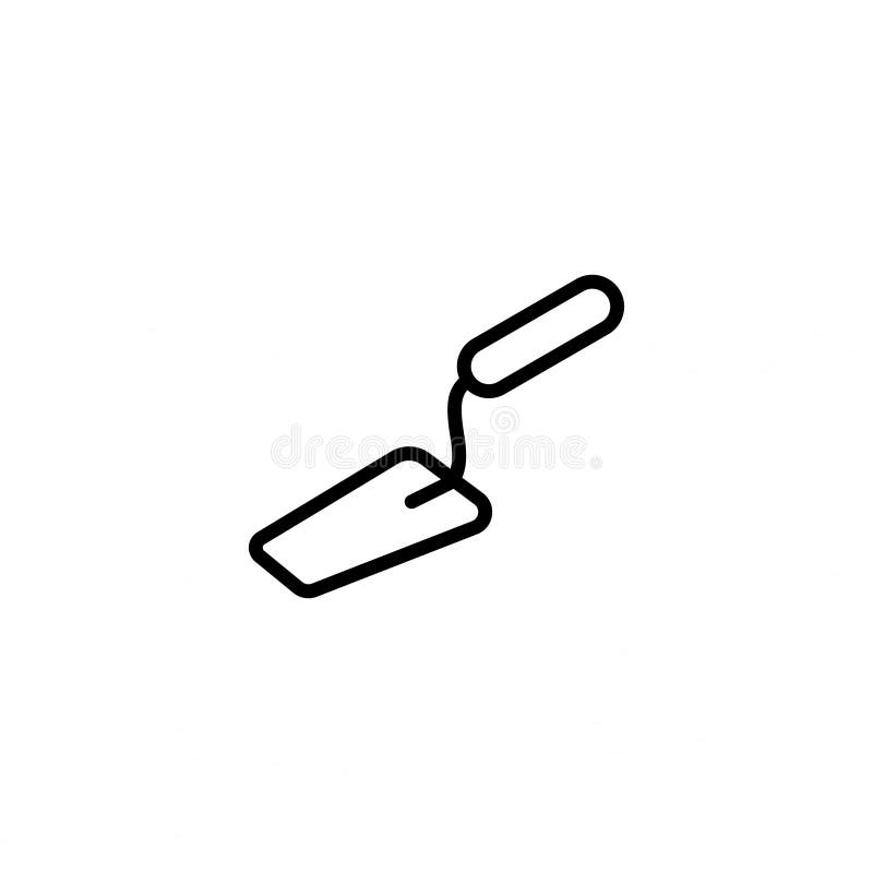 Trowel Line Icon Vector Design Stock Illustration - Illustration of ...
