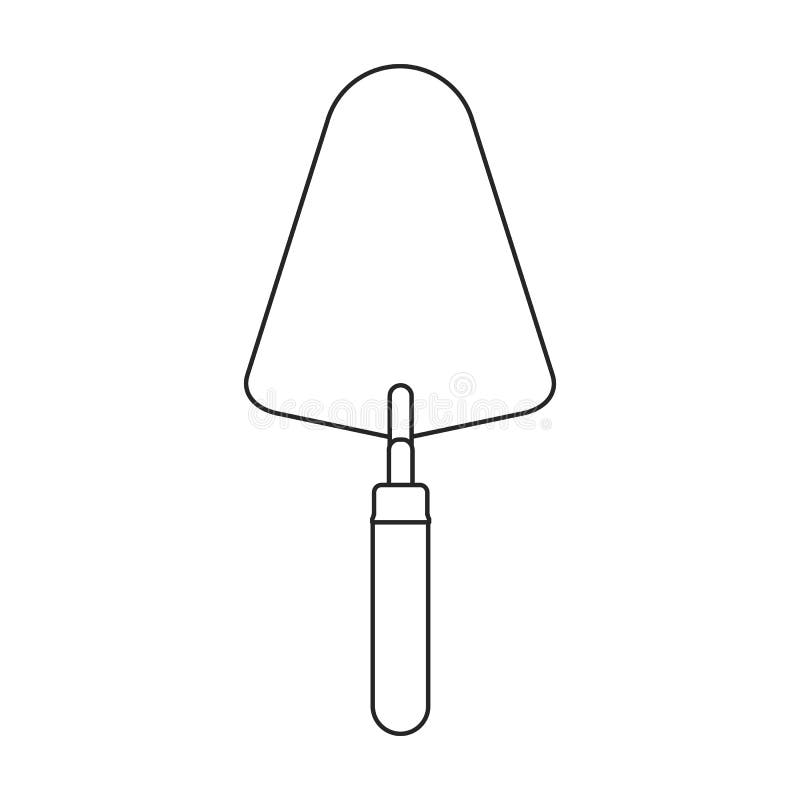Trowel for Masonry Vector Outline Icon. Vector Illustration Tool for ...