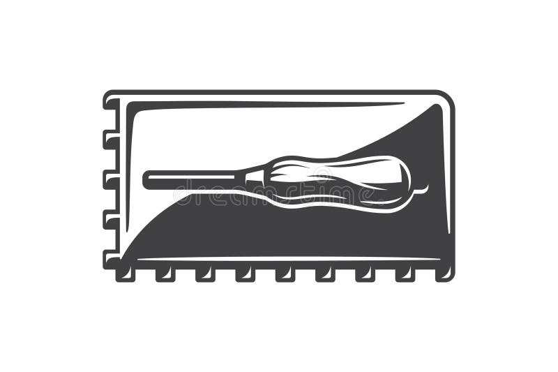 Trowel Rectangular Notched for Laying Floor Tiles Stock Vector ...