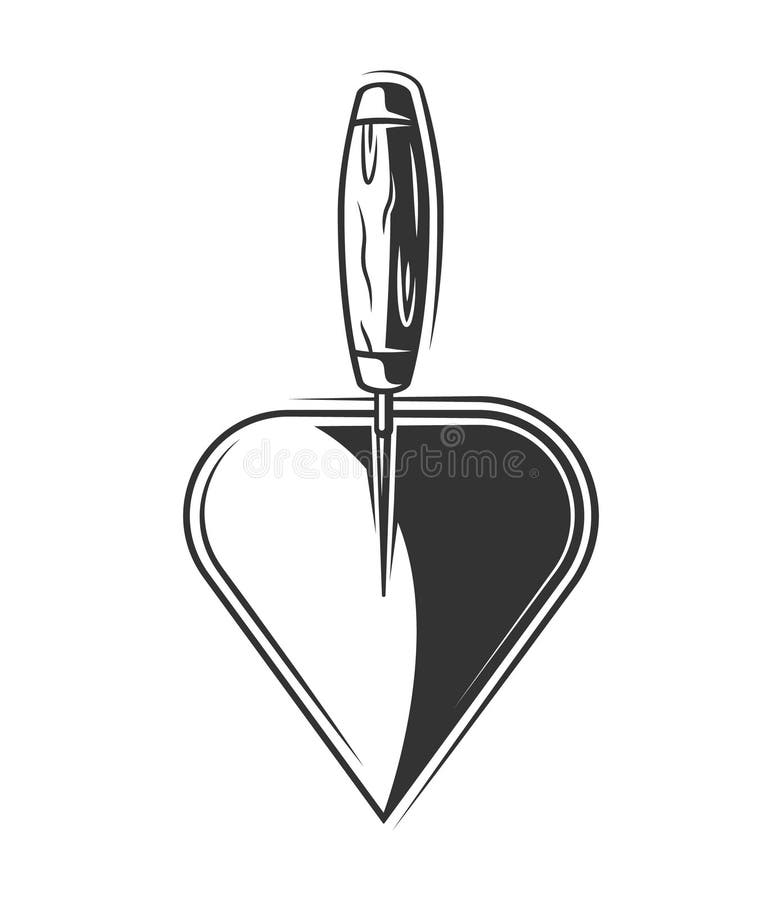 Trowel Silhouette Close Up Isolated on White Background Stock Vector ... Trowel Silhouette Close Up Isolated on White Background Stock Vector ...