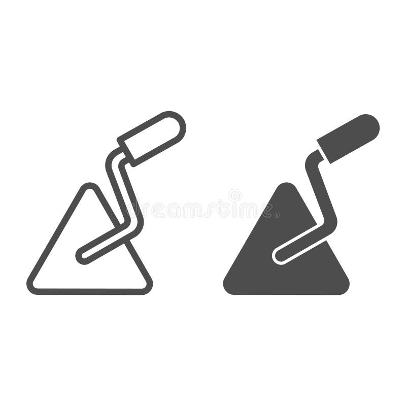 Trowel or Spatula Line and Solid Icon. Worker Man Handle Tool for ...