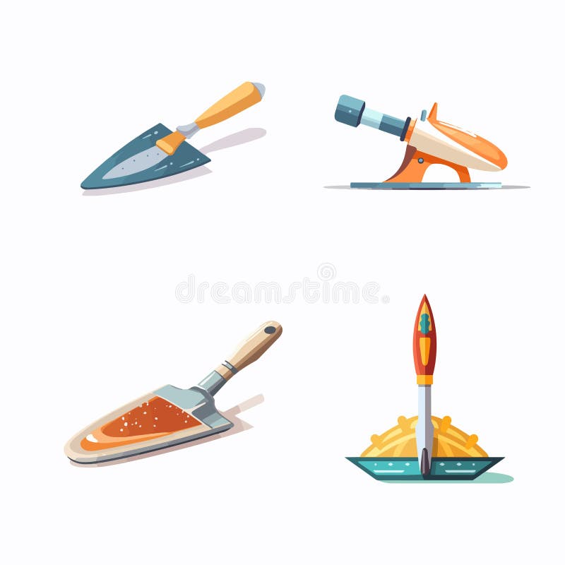 Trowel Tool for Civil Construction Flat Illustration Stock Vector ...