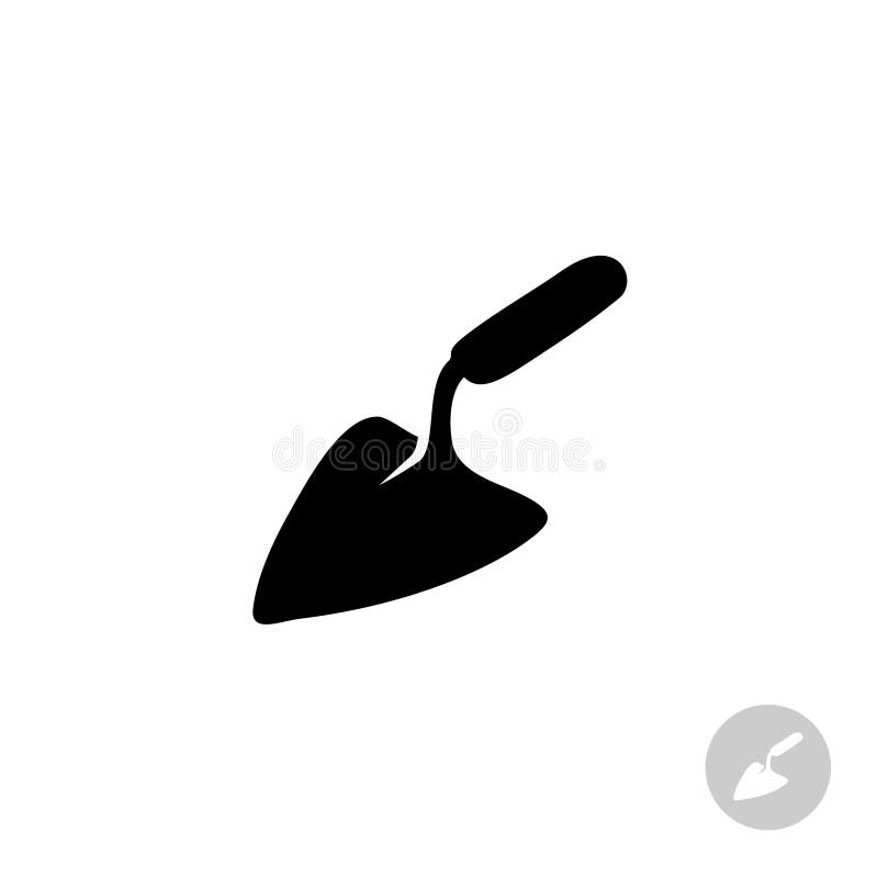 Trowel Tool Simple Black Icon Stock Vector - Illustration of background ...