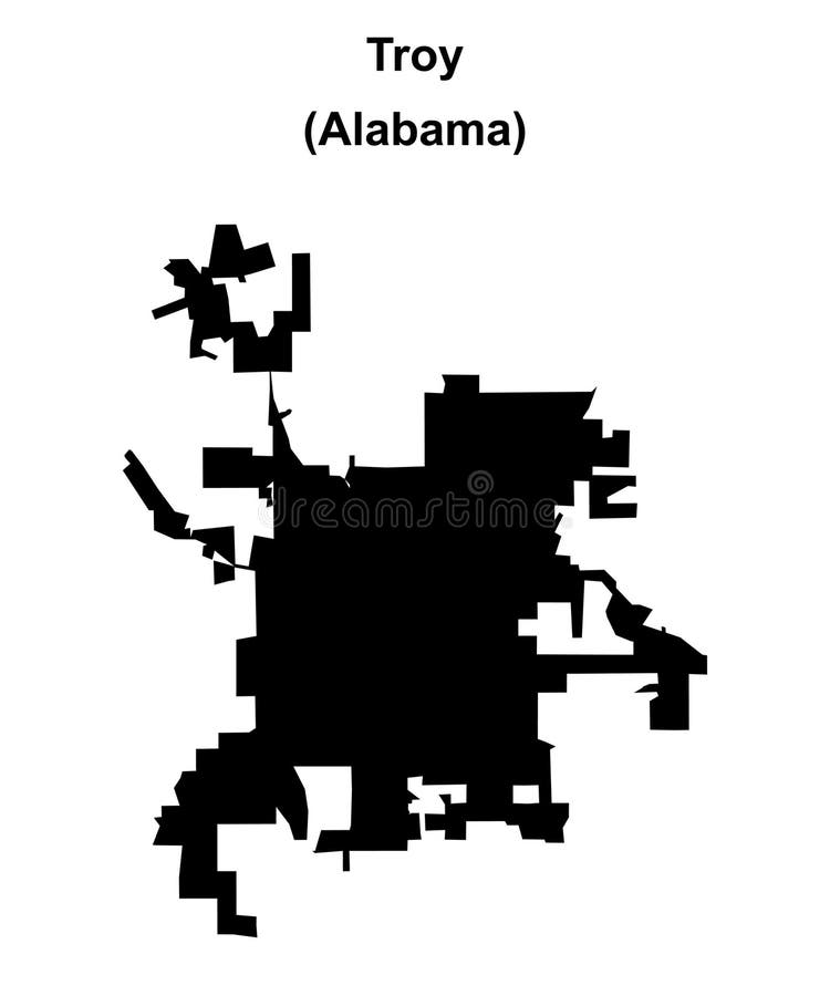 Troy outline map stock vector. Illustration of territory - 357149100