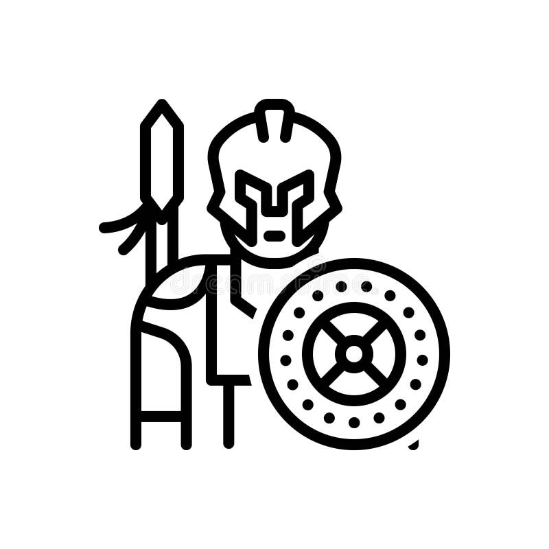 Black Line Icon for Troy, Warrior and Sparta Stock Vector ...