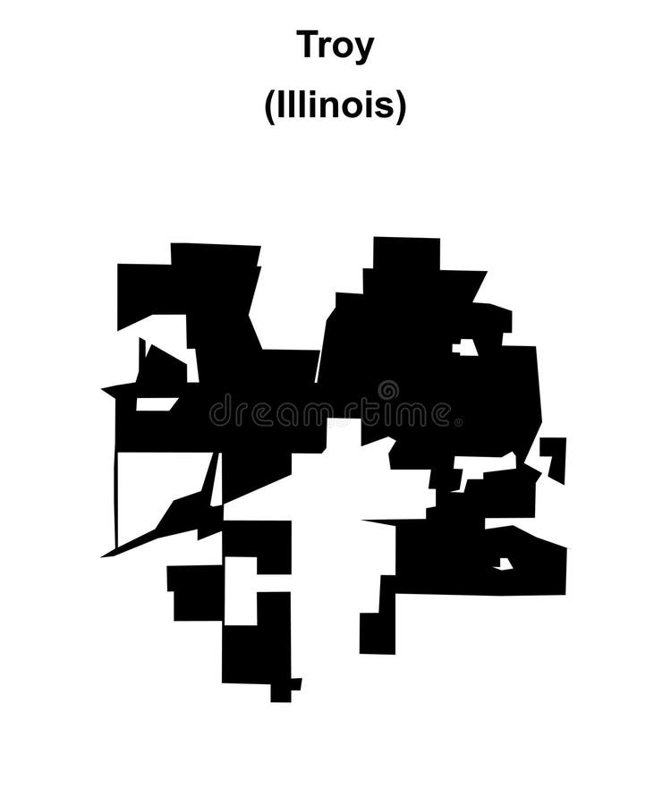 Troy outline map stock illustration. Illustration of boundary - 357279000