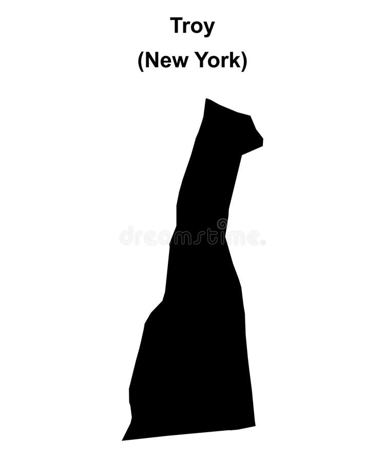 Troy outline map stock vector. Illustration of york - 357490466