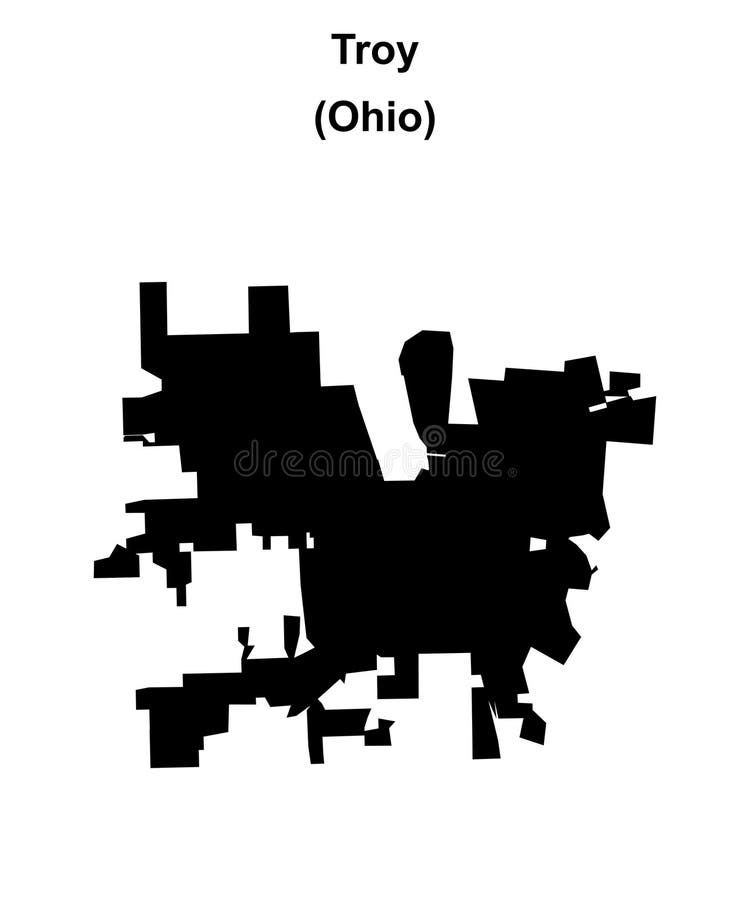 Troy outline map stock vector. Illustration of outline - 357494283