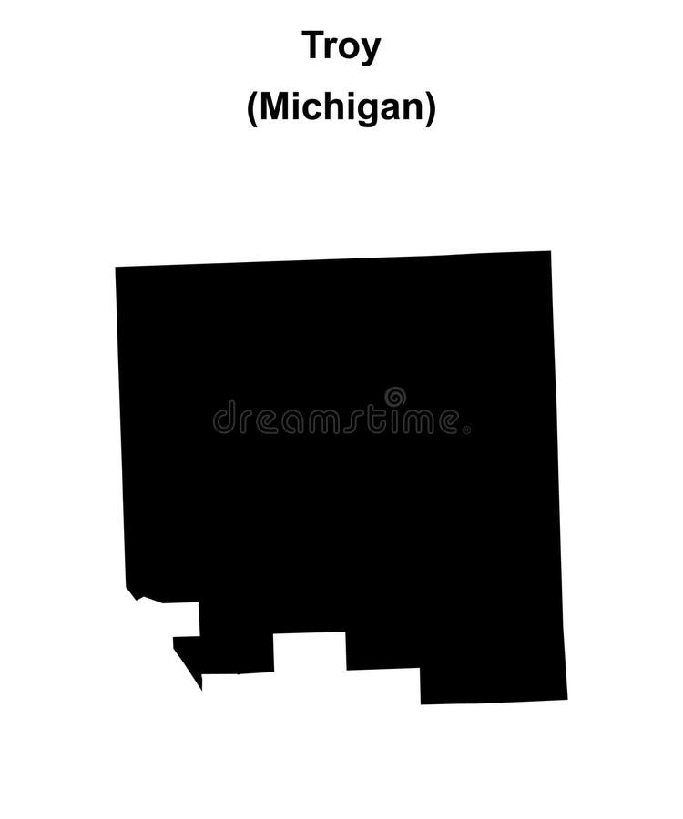 Troy outline map stock vector. Illustration of territory - 357340585