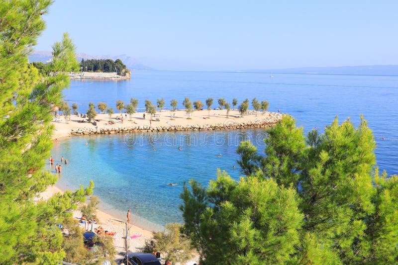 Trstenik Beach in Split, Croatia Stock Photo - Image of tourism ...