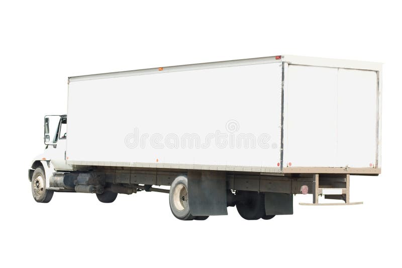 Side View of Isolated White Delivery Truck Van Stock Photo - Image of ...
