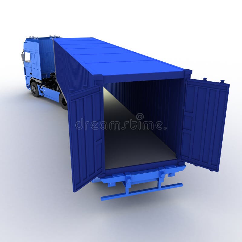 Trucks with Shipping Containers Stock Vector - Illustration of delivery ...
