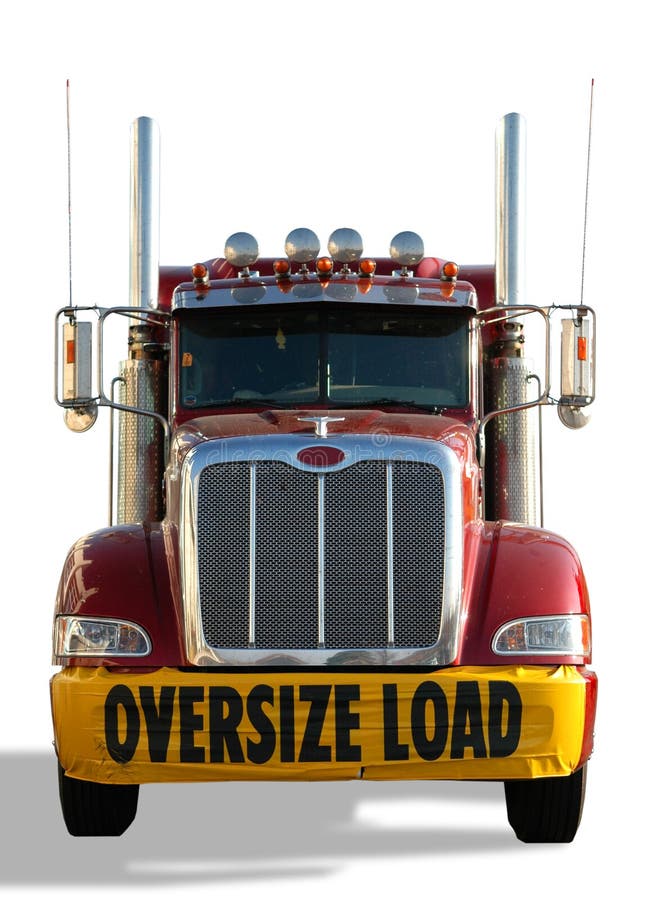 Wide OVERSIZE LOAD Sign Semi Tractor Truck Isolated Stock Image - Image ...