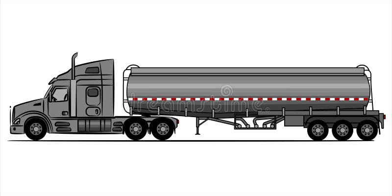 Tanker Truck Sketch. Fuel Tanker Truck Gray Silhouette Stock Vector ...