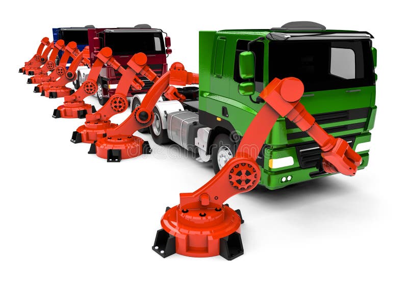 Truck assembly line stock illustration. Illustration of futuristic ...