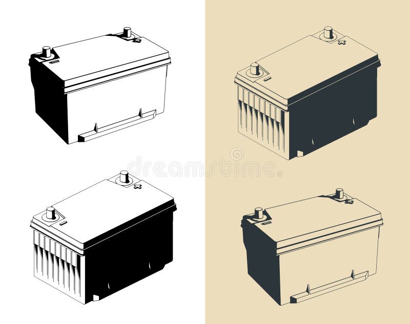 Truck Battery Illustrations Stock Vector - Illustration of industrial ...