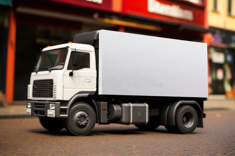 Truck and Boxes, Logistics Banner Mockup Generative Ai Stock ...