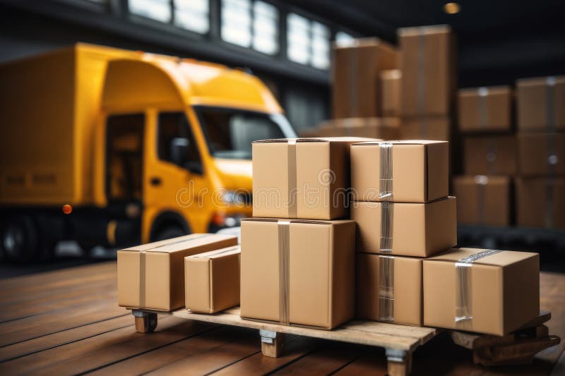 Truck and Boxes, a Transportation Concept for Moving To Another House ...