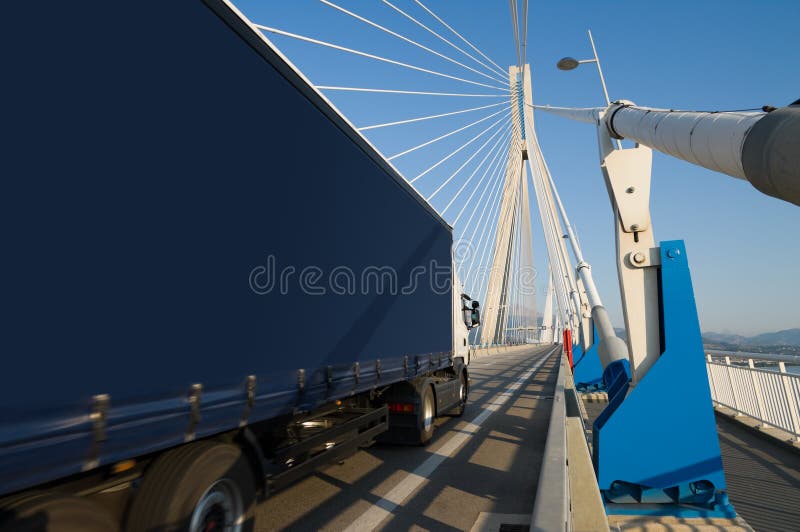 Truck on bridge stock image. Image of logistic, roadside - 10626815