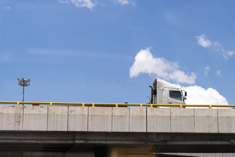The Truck on the Bridge after Shipping at Cargo. Stock Photo - Image of ...