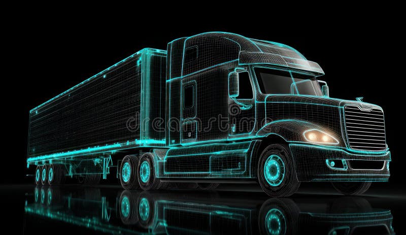 A Truck with a Bright Blue Light on the Front Stock Illustration ...