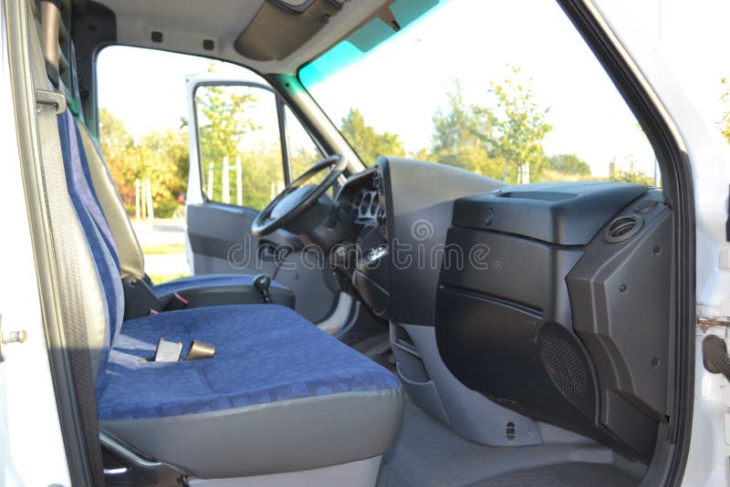 Truck cabin interior stock image. Image of whee, close - 74396837