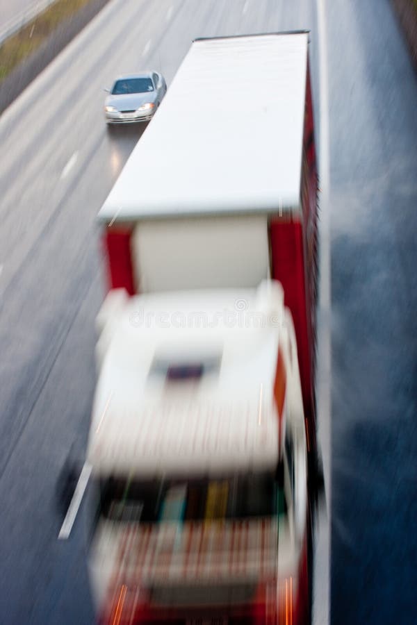 Truck and Car Blurred Motion Stock Image - Image of fast, drive: 12538123