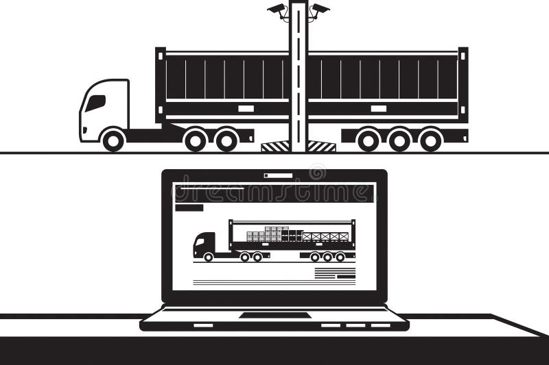 Truck and Cargo X-Ray Scanning at Customs House Stock Vector ...