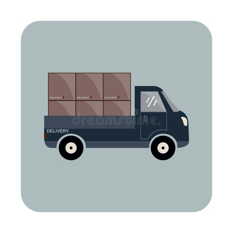 Truck with Carton Boxes. Vector Illustration Decorative Design Stock ...