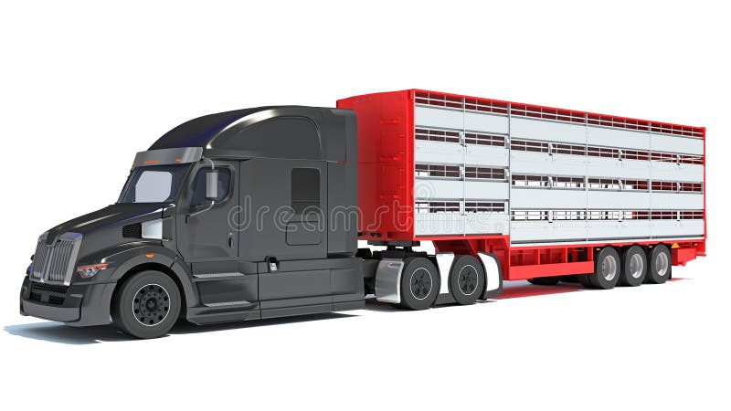 Semi Truck Cattle Trailer Stock Illustrations – 28 Semi Truck Cattle ...