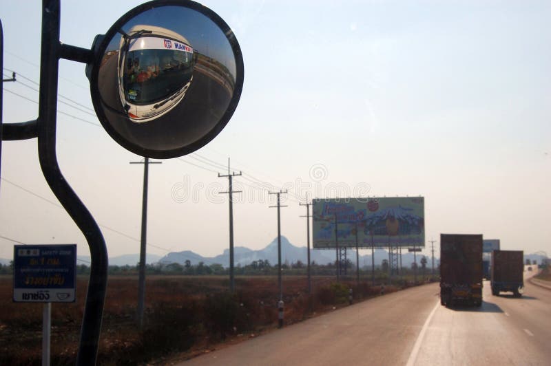 Truck circle back mirror editorial stock photo. Image of mirror - 38416383