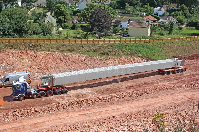 Truck Transporting a Bridge Beam Editorial Image - Image of boom ...