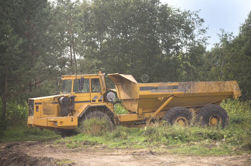 Truck at construction area stock image. Image of digging - 77218925